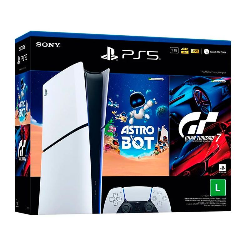 Console Sony Playstation 5 Slim, Edicao Digital, SSD 1TB, Com Controle ...