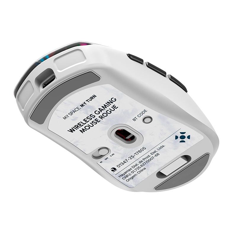 Mouse Gamer Fortrek Rogue, RGB, 16000DPI, 6 Botoes, Wireless, Branco ...