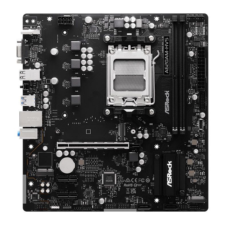 Placa Mae AsRock A620AM-HVS, DDR5, Socket AMD AM5, M-ATX, Chipset AMD A620, A620AM-HVS | Pichau