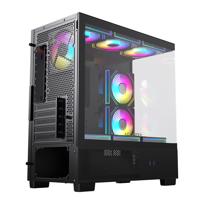 Gabinete Gamer Acegeek Echo Mini, Mini-Tower, Lateral de Vidro, Preto, AG-ECHO-MINI-BK | Pichau