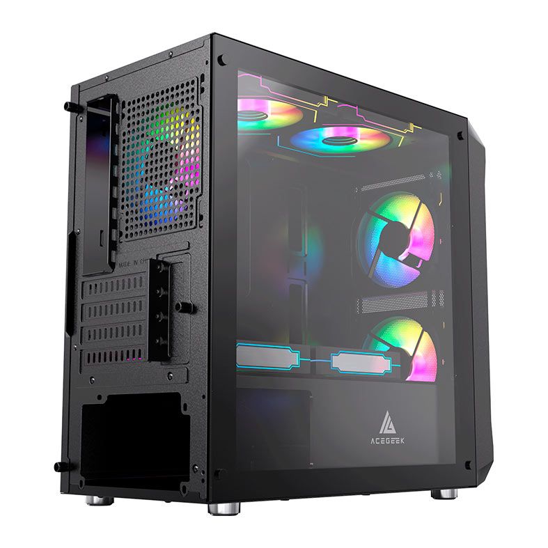 Gabinete Gamer Acegeek Eclipse M350, Mid-Tower, Lateral de Vidro, Preto, AG-ECLIPSE-M350-BK | Pichau