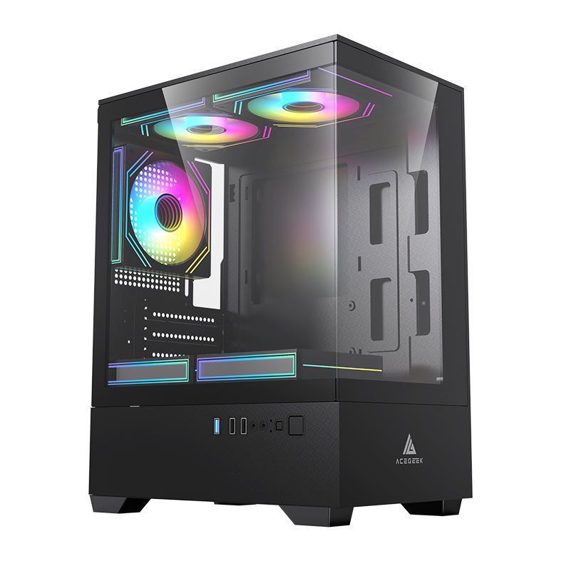 Gabinete Gamer Acegeek Shadow, Mini-Tower, Lateral de Vidro, Preto, AG ...
