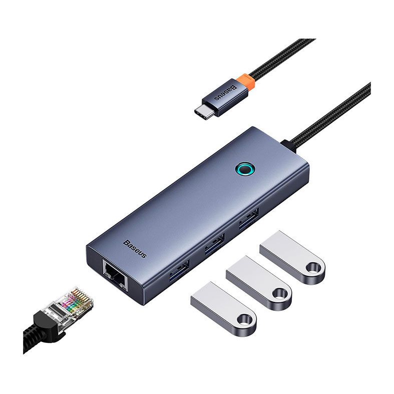 Hub Adaptador Baseus UltraJoy Series, 4 Portas, USB 3.0, Cinza ...