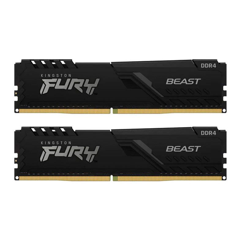 Memoria Kingston Fury Beast, 16GB (2x8GB), DDR4, 3600MHz, C17, Preto, KF436C17BBK2-16 | Pichau