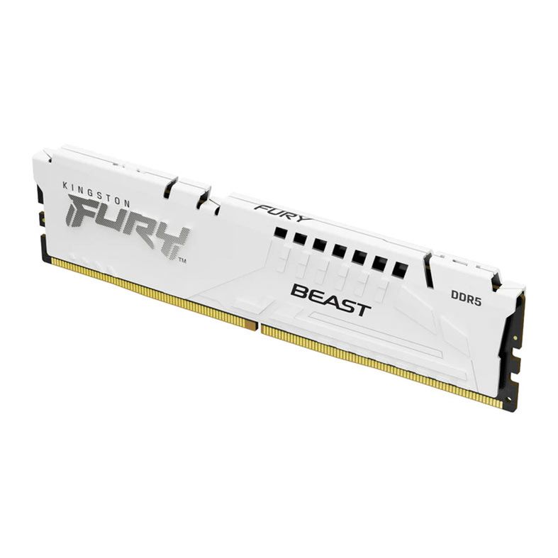 Memoria Kingston Fury Beast, 16GB (1x16GB), DDR5, 6000MHz, C30, Branco, KF560C30BWE-16 | Pichau