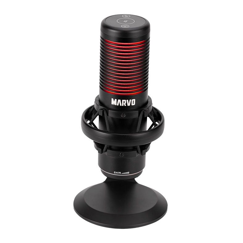 Microfone Gamer Marvo MIC-07 Blast 60, RGB, USB, Preto, MIC-07-BK | Pichau