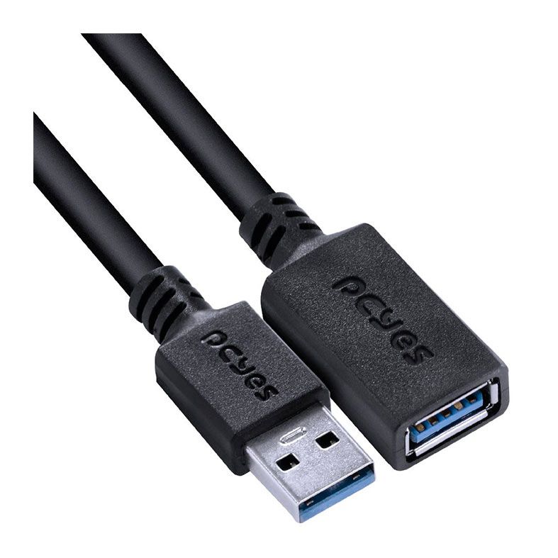 Cabo USB-A Macho Para USB-A Femea PCYes, 2m, Preto, PUAMF3-2 | Pichau