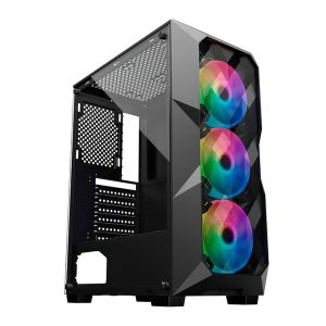 Gabinete Gamer Hayom GB1710, RGB, Lateral de Vidro, Com 3 Fans, Preto, GB1710 | Pichau
