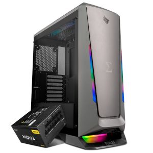 Kit Gabinete Gamer Pichau Sigma, RGB, Cinza e Preto + Fonte Pichau ...
